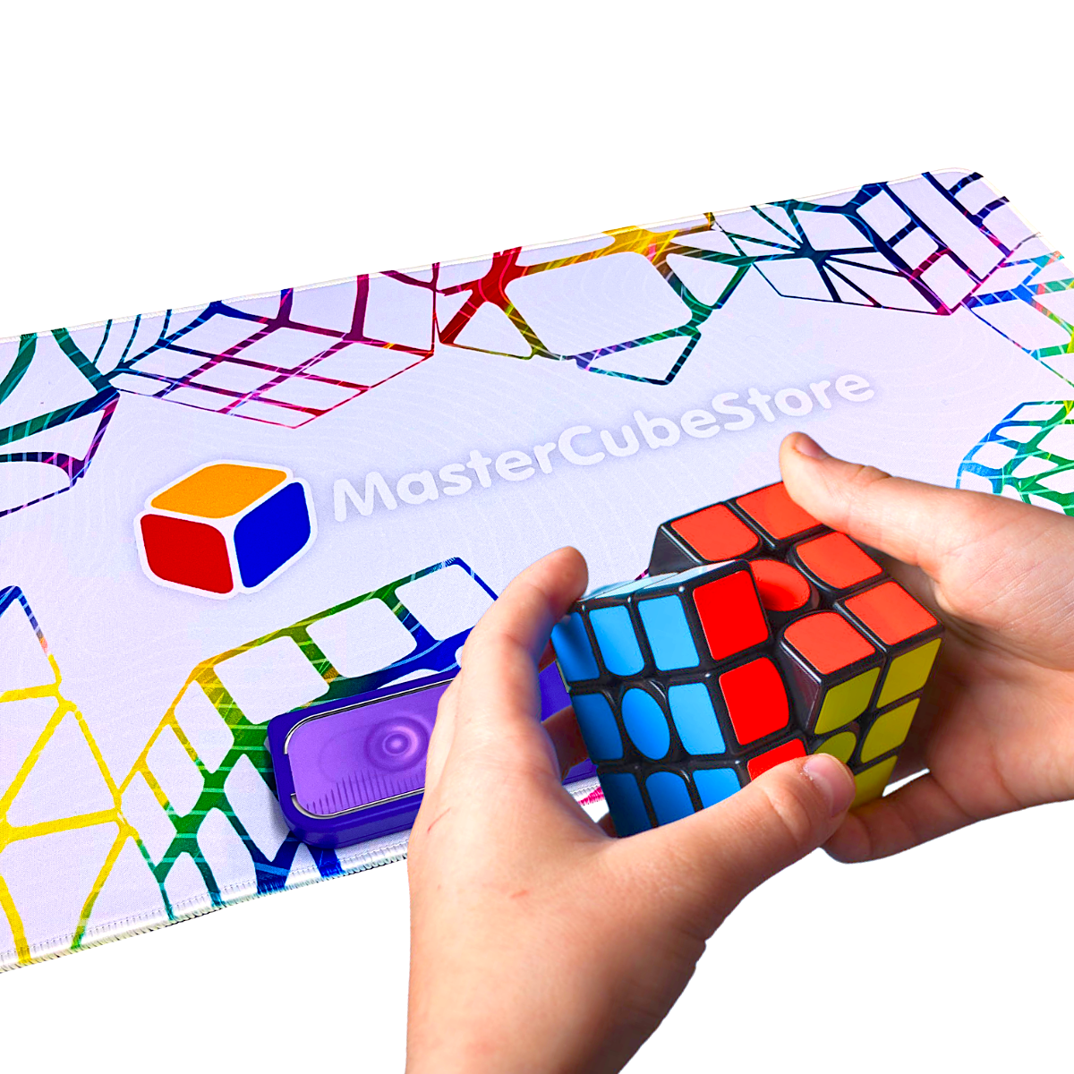 MasterCubeStore Speedcubing Mat Colorful Silhouettes → MasterCubeStore