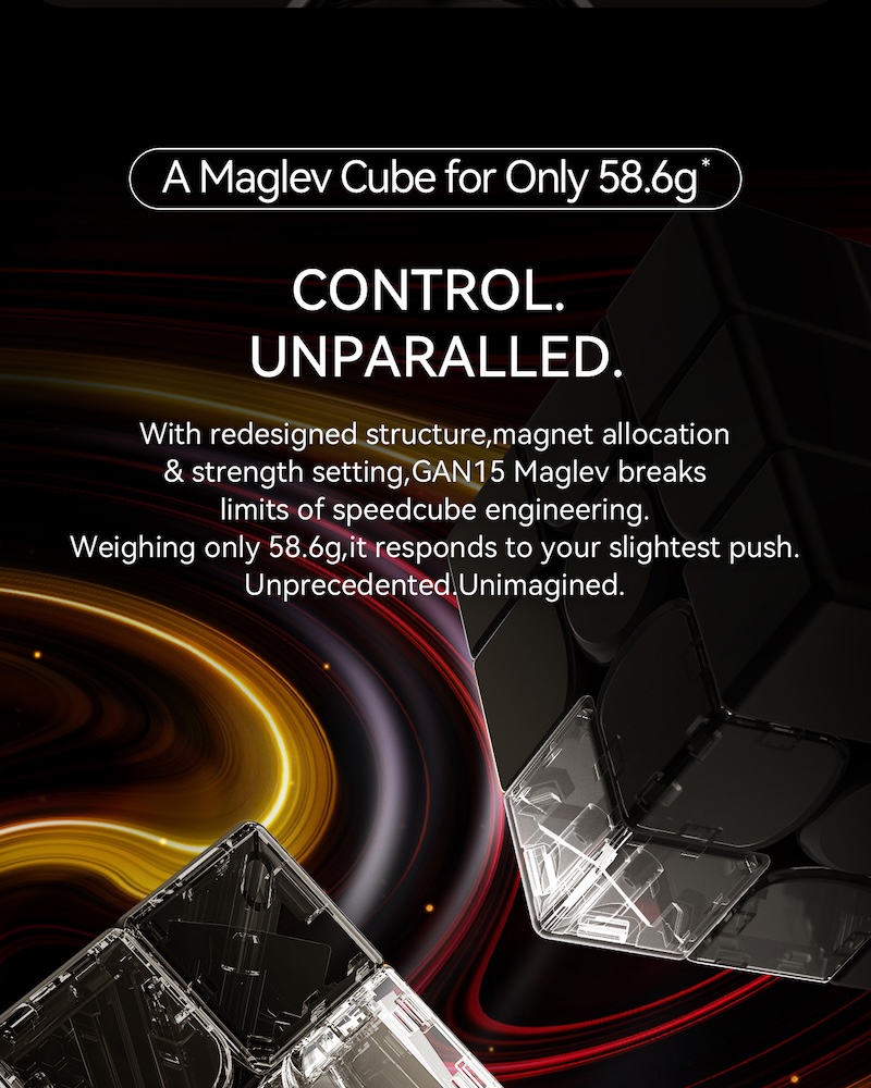 GAN 15 MagLev 3x3 Stickerless Frosted → MasterCubeStore